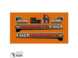 Kit Completo de Autocolantes Hinomoto C174 (fundo laranja)
